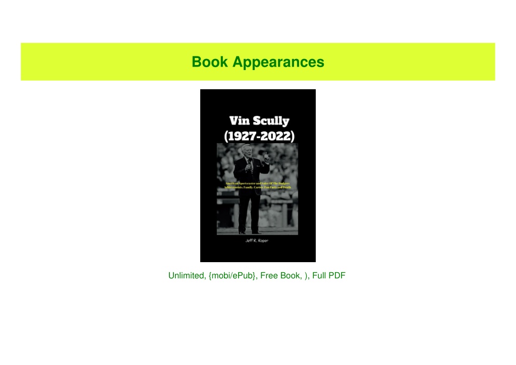 PPT - [DOWNLOAD] Vin Scully (1927-2022) American Sportscaster and Voice ...