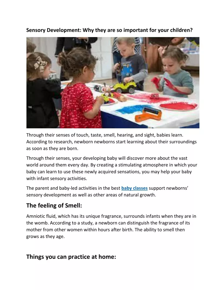 PPT - Sensory Development: Why they are so important for your children ...