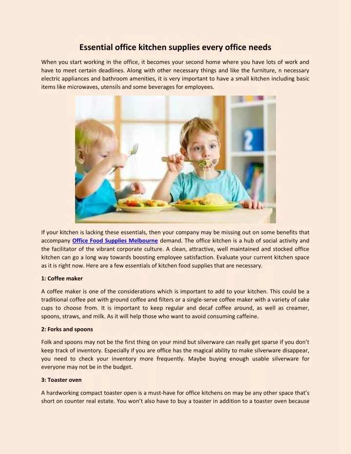 PPT - Essential office kitchen supplies every office needs PowerPoint ...