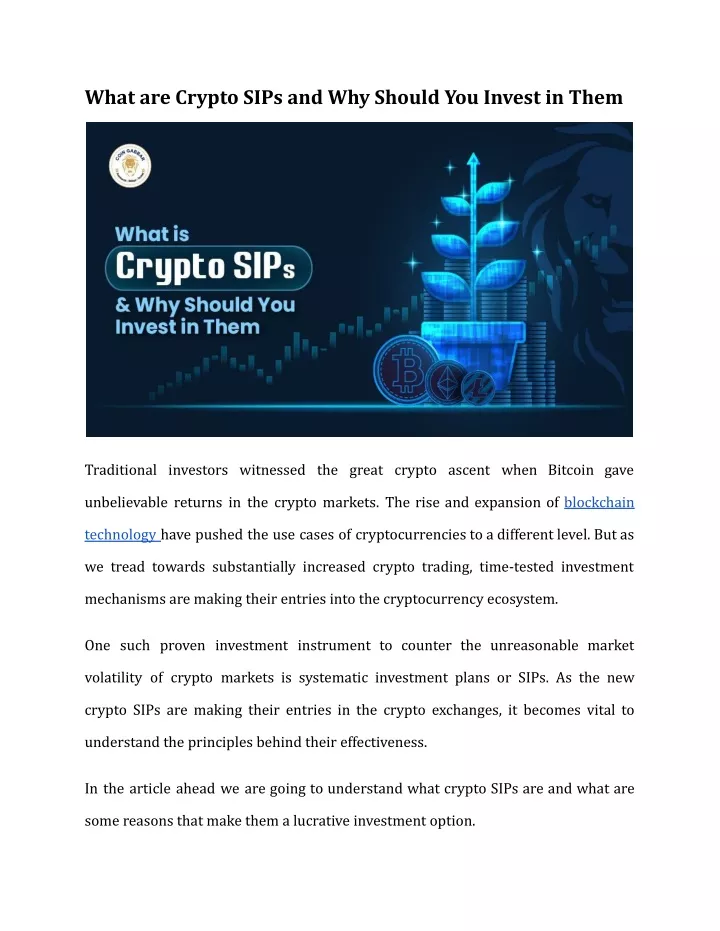 Ppt What Are Crypto Sips And Why Should You Invest In Them 2 Powerpoint Presentation Id