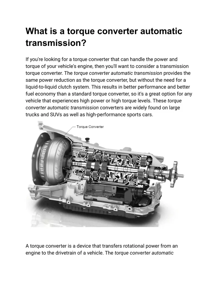 Ppt Tci Streetfighter Torque Converter Powerpoint Presentation Free Download Id11584201