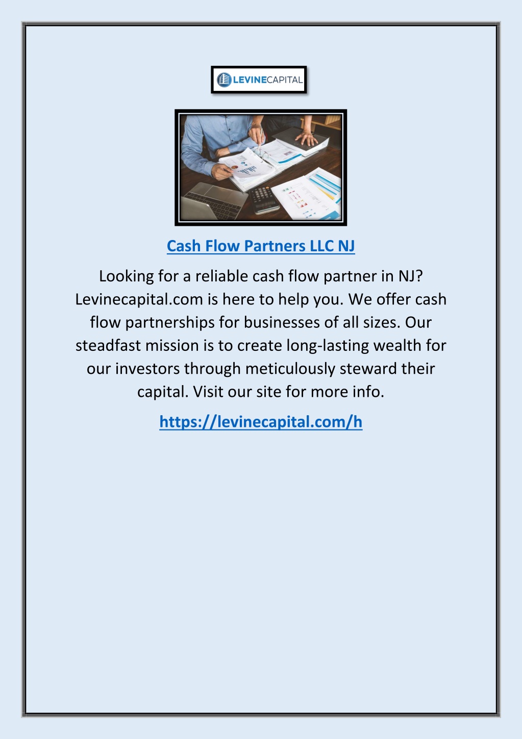 PPT - Cash Flow Partners LLC NJ | Levinecapital.com PowerPoint ...