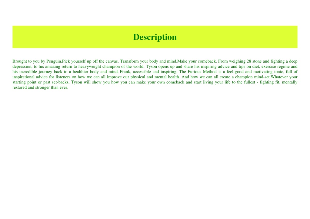 PPT - {EBOOK} The Furious Method Transform Your Body Mind & Goals [Free ...