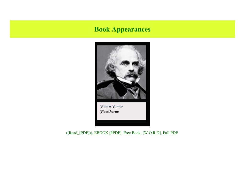 PPT - DOWNLOAD FREE Hawthorne Henry James (Biography & autobiography ...