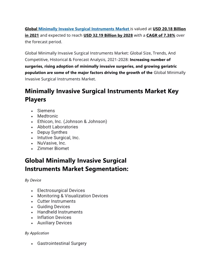 Ppt Minimally Invasive Surgical Instruments Market Powerpoint 6818