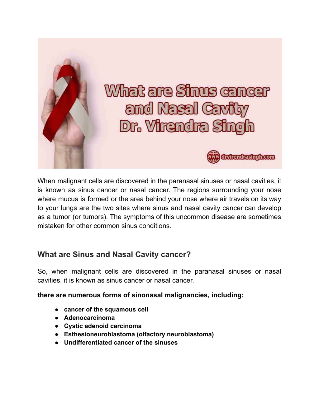PPT - What are Sinus cancer and Nasal Cavity – Dr. Virendra Singh ...