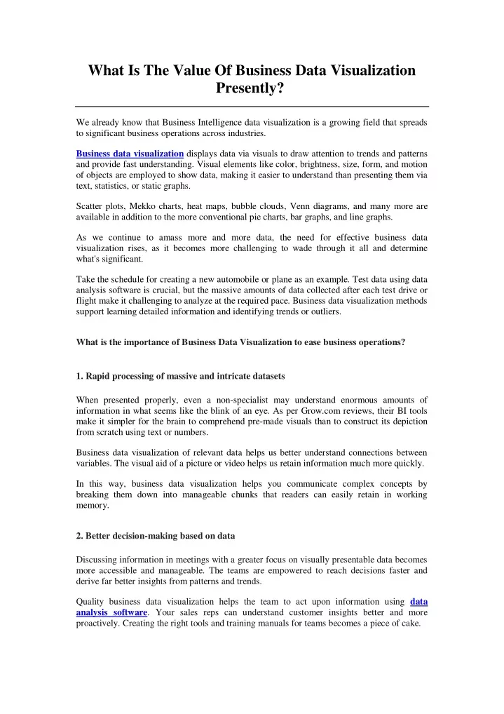 PPT - What Is The Value Of Business Data Visualization Presently ...