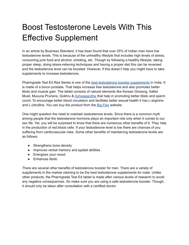 PPT - Boost Testosterone Levels With This Effective Supplement ...