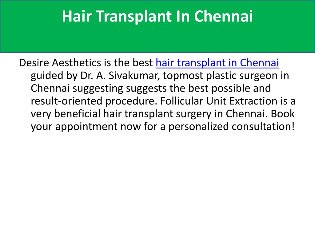 Ppt Hair Transplant In Chennai Powerpoint Presentation Free Download
