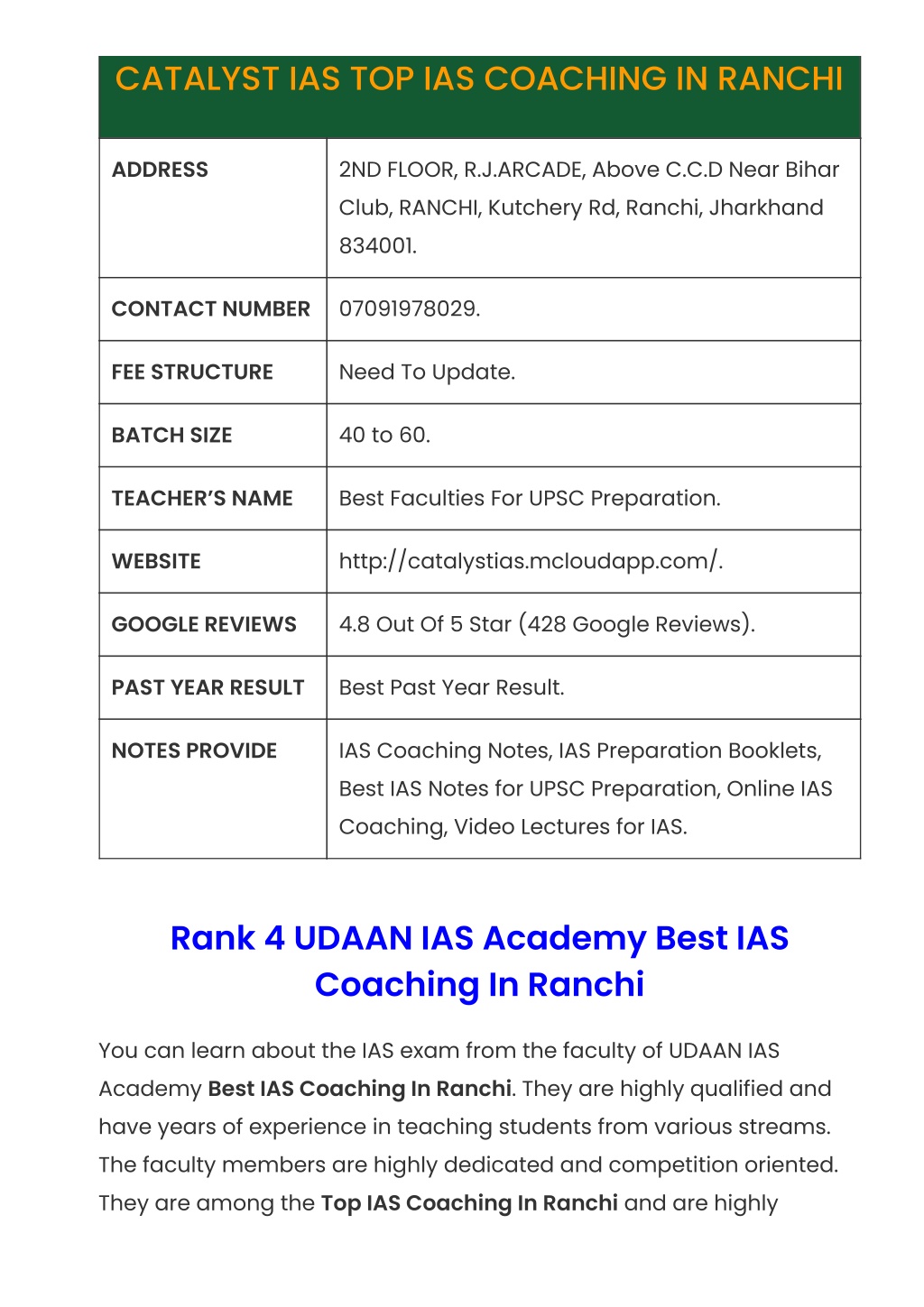 PPT - Best IAS Coaching in Ranchi PowerPoint Presentation, free ...