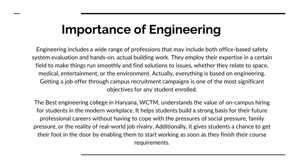 PPT - The Best Engineering College In Haryana Wctm Offers 99% ...