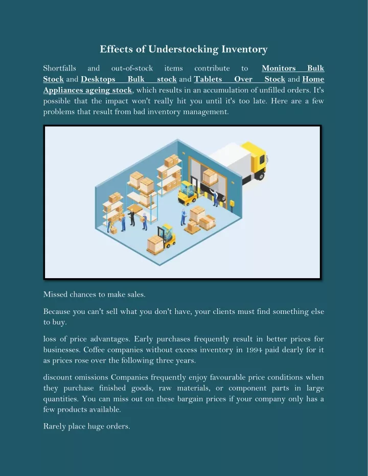 PPT - Effects of Understocking Inventory PowerPoint Presentation, free ...