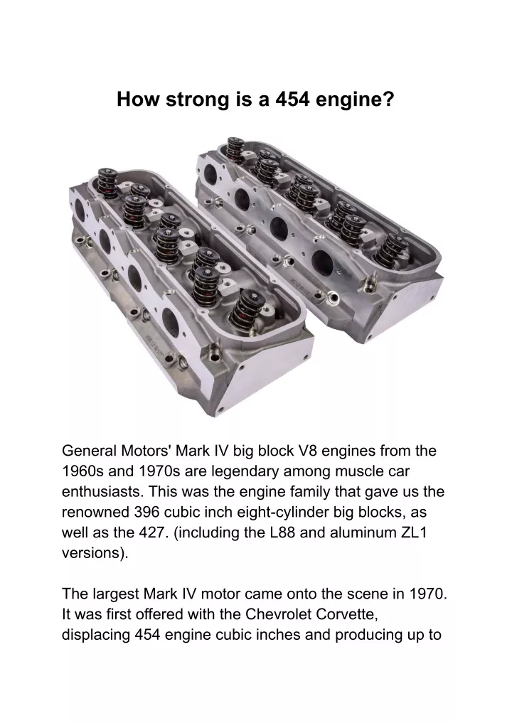 PPT - How strong is a 454 engine PowerPoint Presentation, free download ...