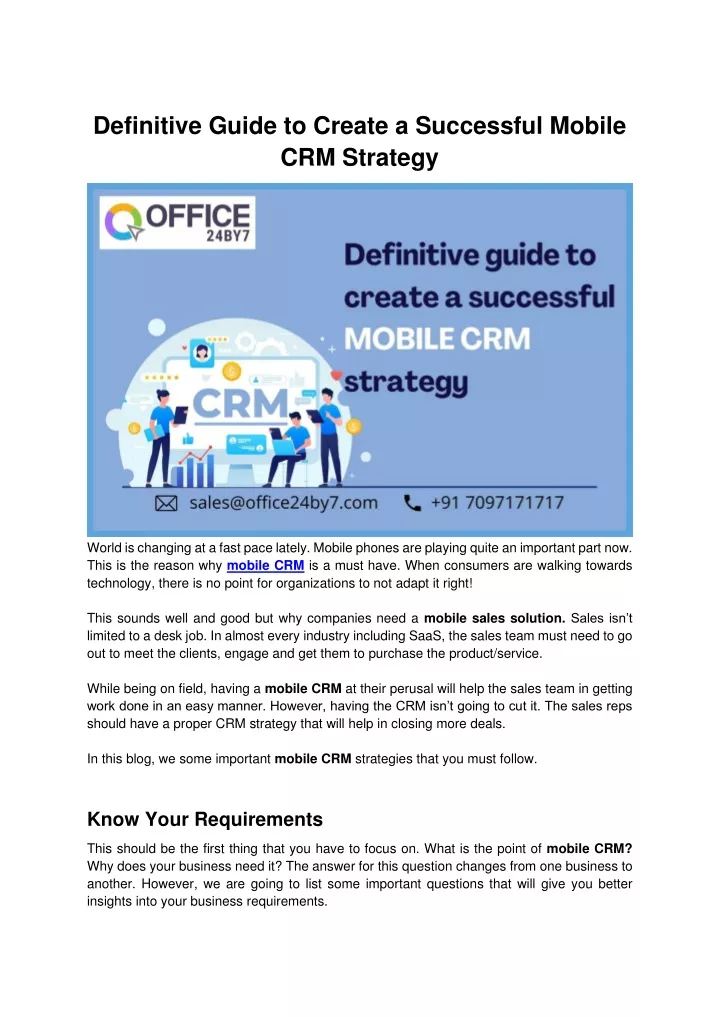 PPT - Definitive Guide to Create a Successful Mobile CRM Strategy ...