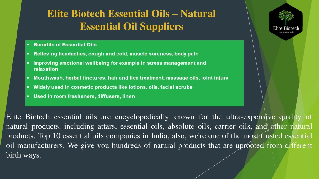 PPT - Best Essential Oils Manufacturers And Suppliers PowerPoint ...