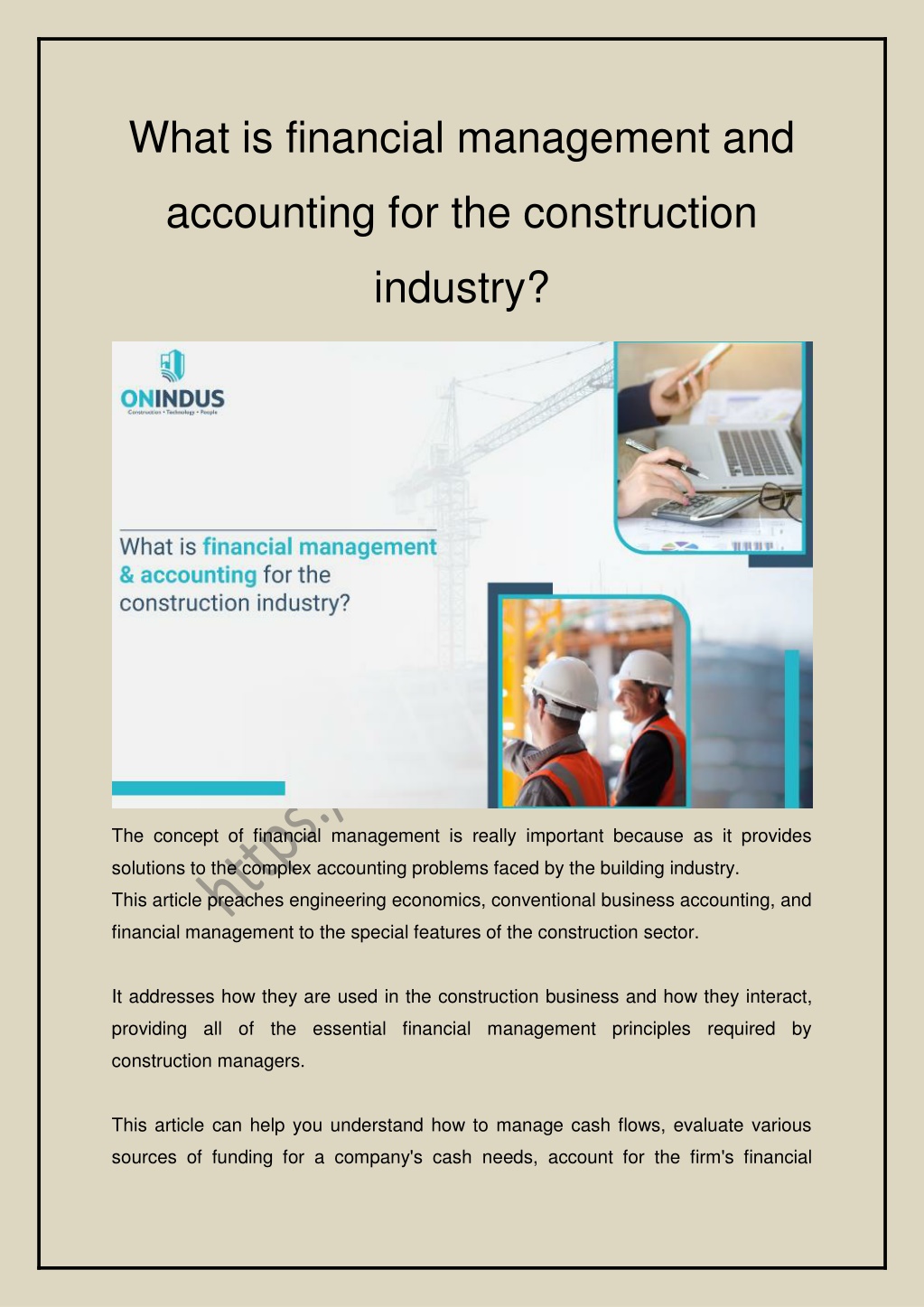 PPT - What is financial management and accounting for the construction ...