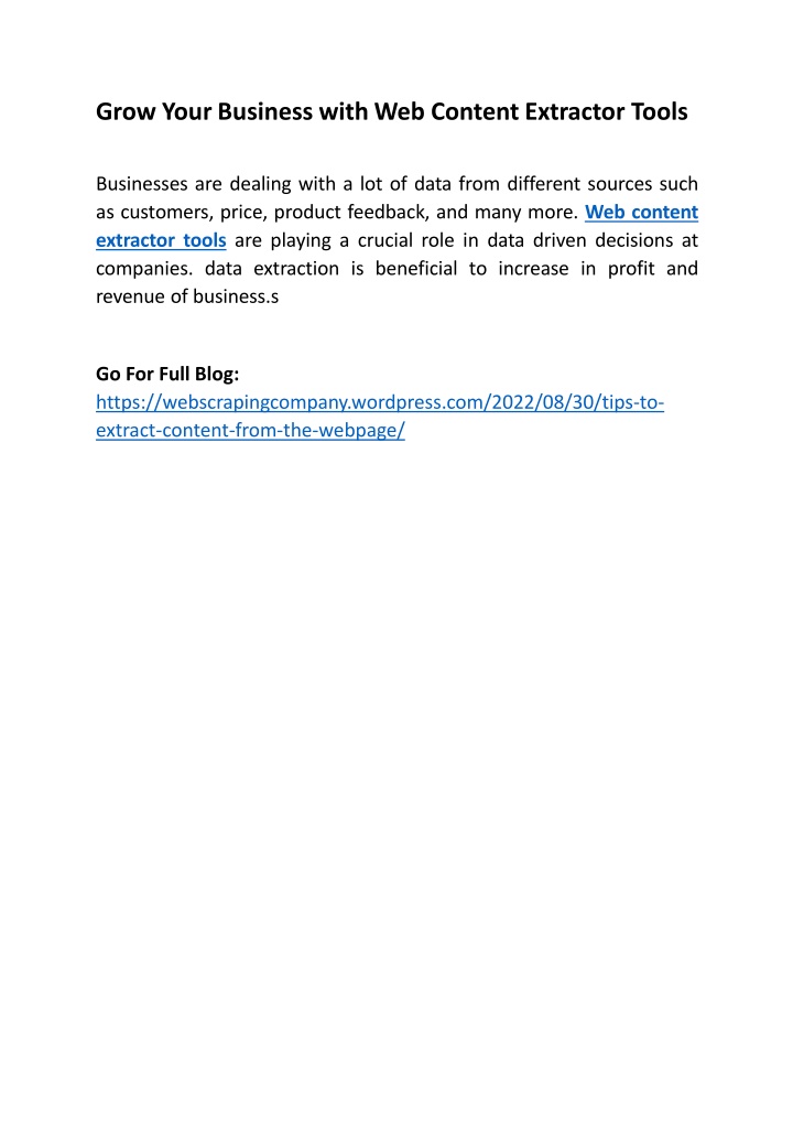 PPT - Grow Your Business with Web Content Extractor Tools PowerPoint ...