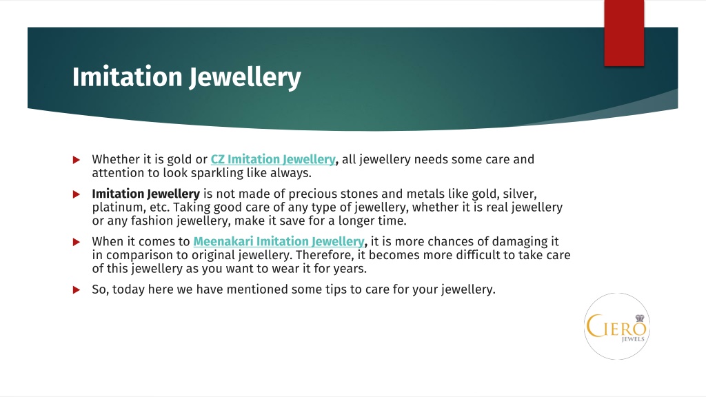 PPT - Take Care of Your Imitation Jewellery PowerPoint Presentation ...