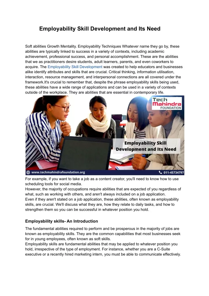 PPT - Employability Skill Development and Its Need PowerPoint ...