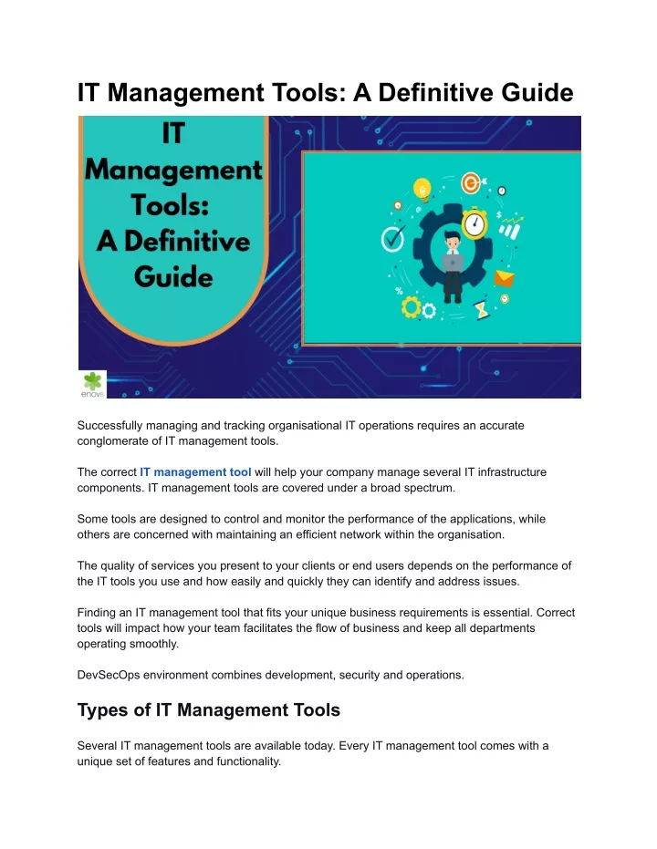 PPT - IT Management Tools: A Definitive Guide PowerPoint Presentation ...