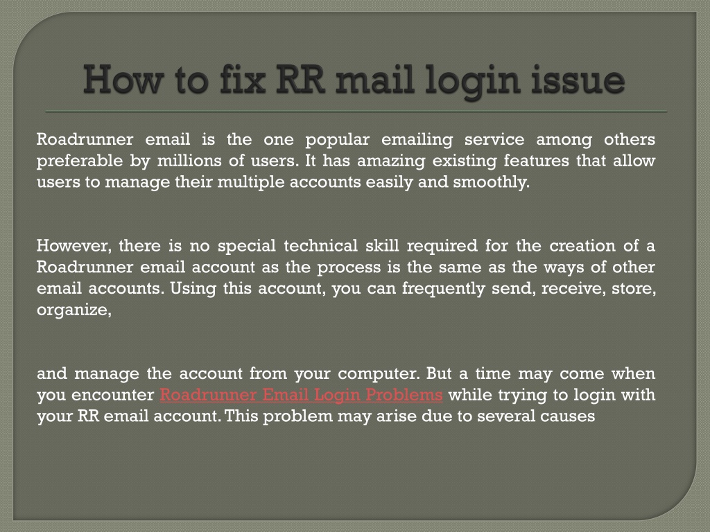 PPT - How to Fix Roadrunner Email login issue? PowerPoint Presentation ...
