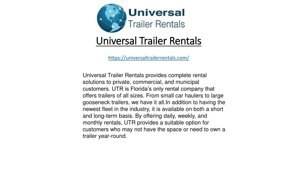PPT - Universal Trailer Rentals PowerPoint Presentation, free download ...