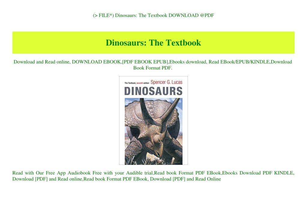 PPT - (P.D.F. FILE) Dinosaurs The Textbook DOWNLOAD @PDF PowerPoint ...
