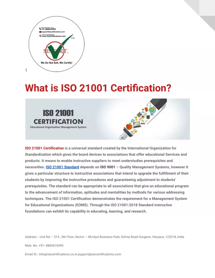 PPT - What is ISO 21001 Certification ? PowerPoint Presentation, free ...