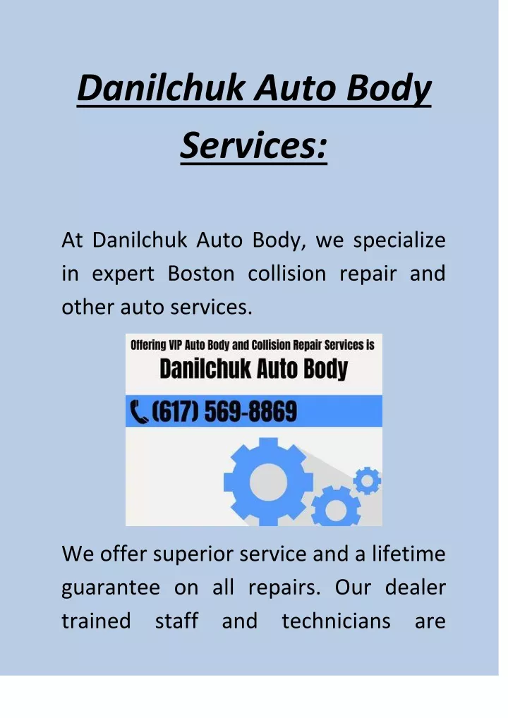PPT - Offering VIP Auto Body and Collision Repair Services is Danilchuk ...