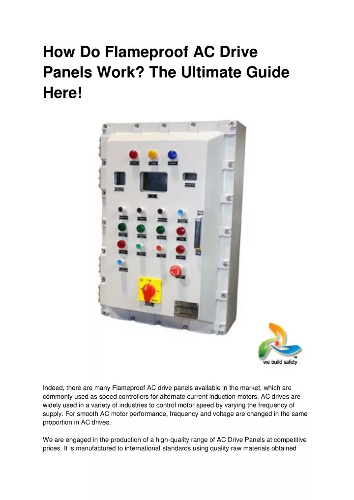 PPT - How Do Flameproof AC Drive Panels Work? The Ultimate Guide Here ...