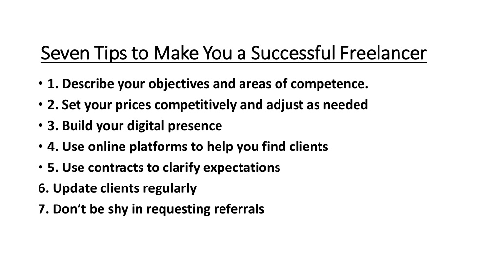 PPT - How to Become a Successful Freelancer PowerPoint Presentation ...