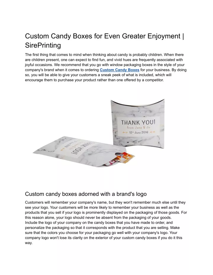 PPT - Custom Candy Boxes for Even Greater Enjoyment _ SirePrinting ...