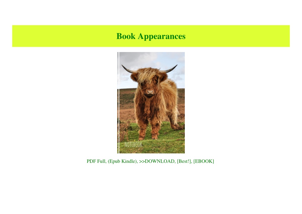 PPT - PDF READ FREE Highland Cow Notebook Cute Highland Cow Lined ...