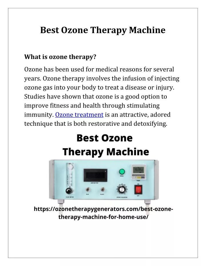 PPT - Best Ozone Therapy Machine PowerPoint Presentation, free download ...