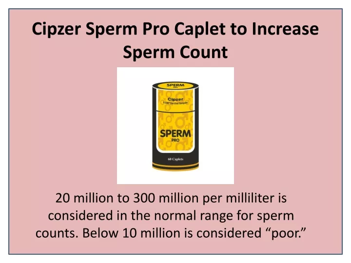 PPT - Cipzer Sperm Pro Caplet is useful in increasing sperm count and ...