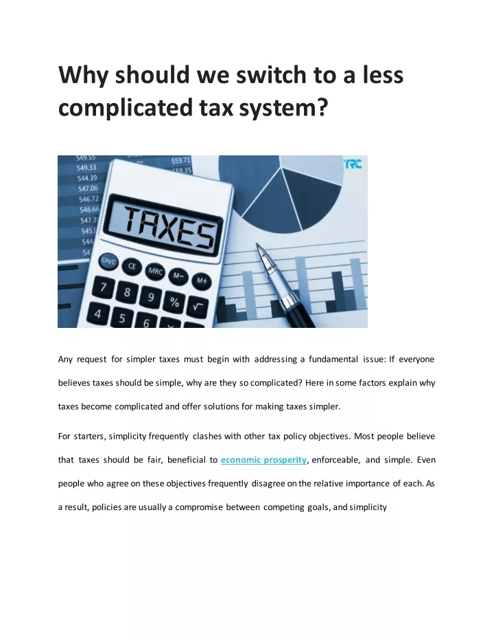 PPT - Why to Switch in Less Complicated Tax System | TRC Consulting ...
