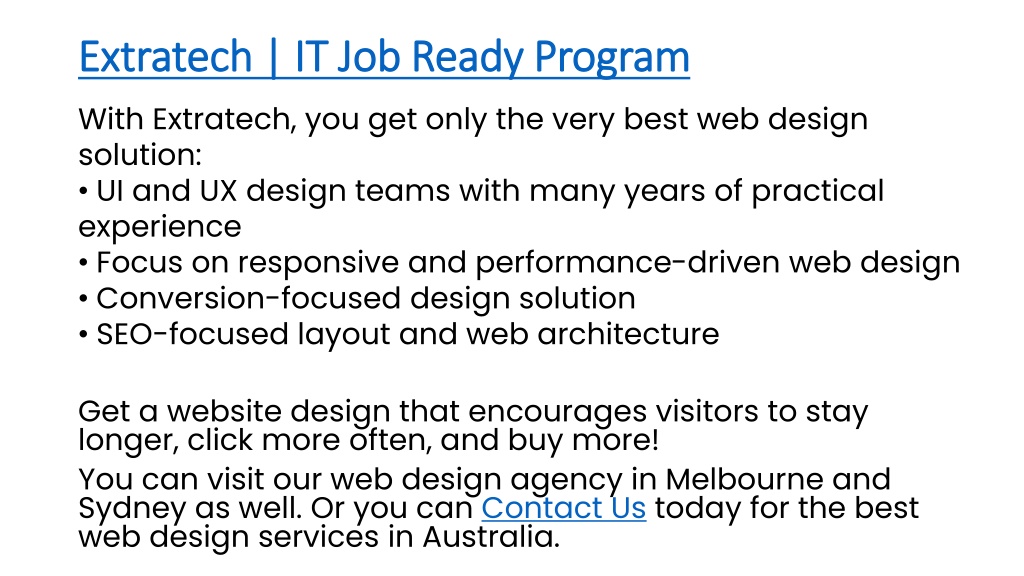 PPT - Web Design in Australia | Extratech PowerPoint Presentation, free ...