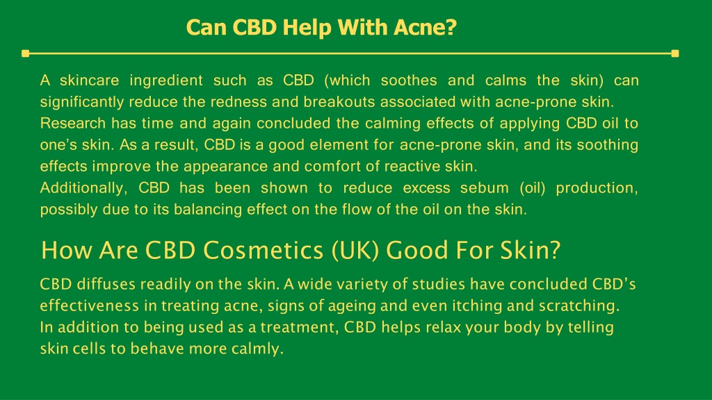 PPT - What Are The Benefits of CBD Cosmetics in the UK Sun State Hemp ...