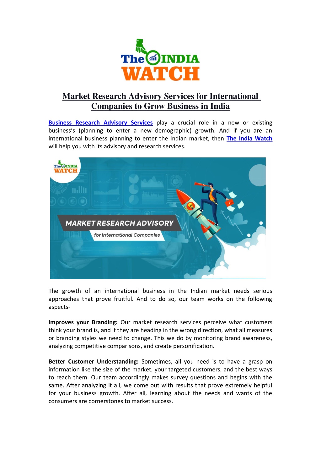 PPT - Market Research Advisory Services for International Companies to ...