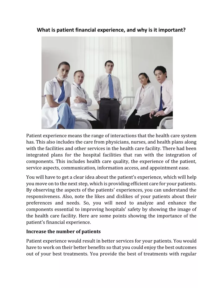 PPT - What is Patient Financial Experience and Why it is Important ...