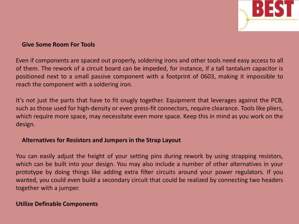 PPT - Different Techniques Of Designing For Rework PowerPoint ...