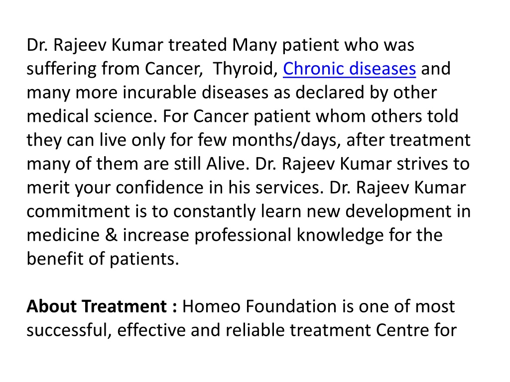 PPT - Best Oncologist in Noida, Patna and Delhi NCR - Dr. Rajeev Kumar ...