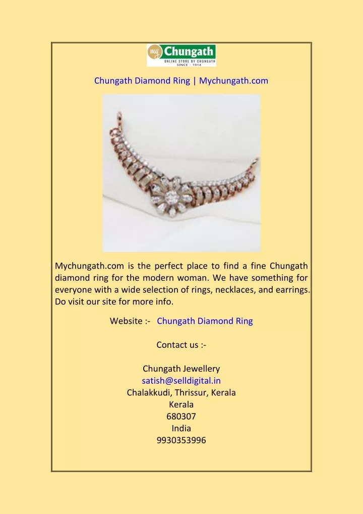 PPT - Chungath Diamond Ring Mychungath.com PowerPoint Presentation ...