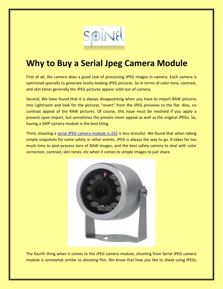 Ppt Why To Buy A Serial Jpeg Camera Module Powerpoint Presentation Free Download Id11605415
