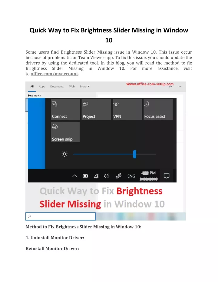 PPT - Quick Way to Fix Brightness Slider Missing in Window 10 ...