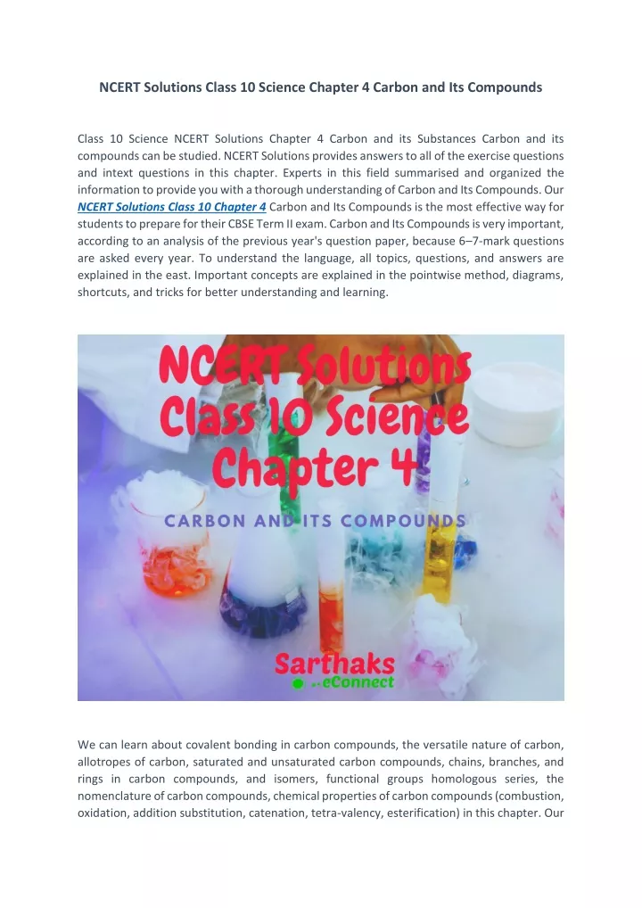 PPT - NCERT Solutions Class 10 Science Chapter 4 Carbon and Its ...
