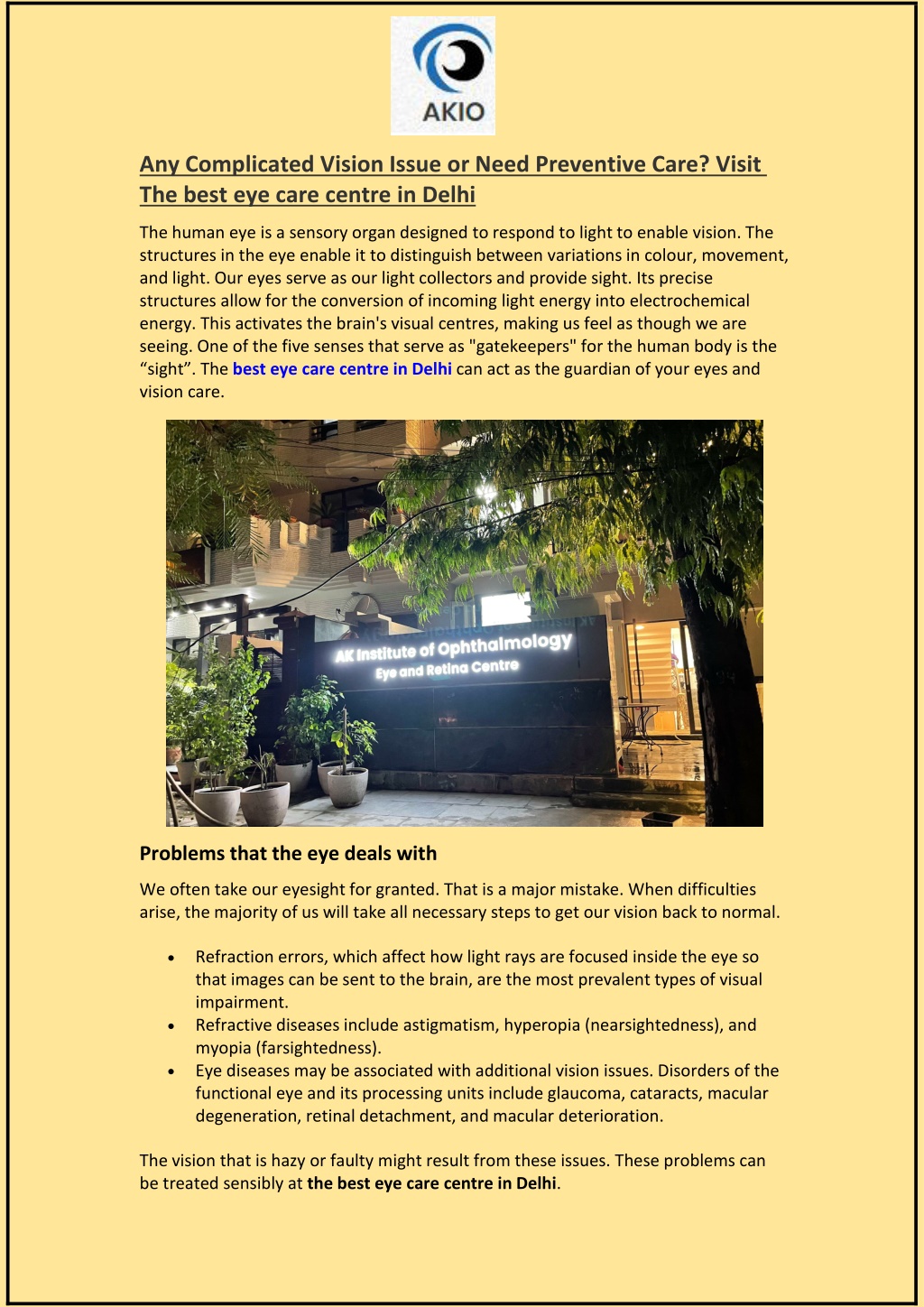 PPT - Vision Issue? Visit The best eye care centre in Delhi PowerPoint ...