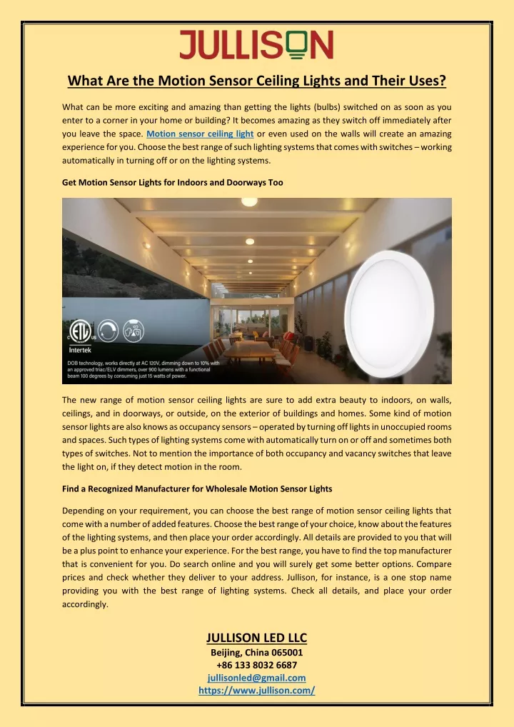 PPT - What Are the Motion Sensor Ceiling Lights and Their Uses ...