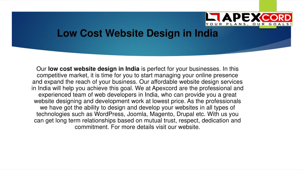 PPT - Low Cost Website Design In India PowerPoint Presentation, free ...