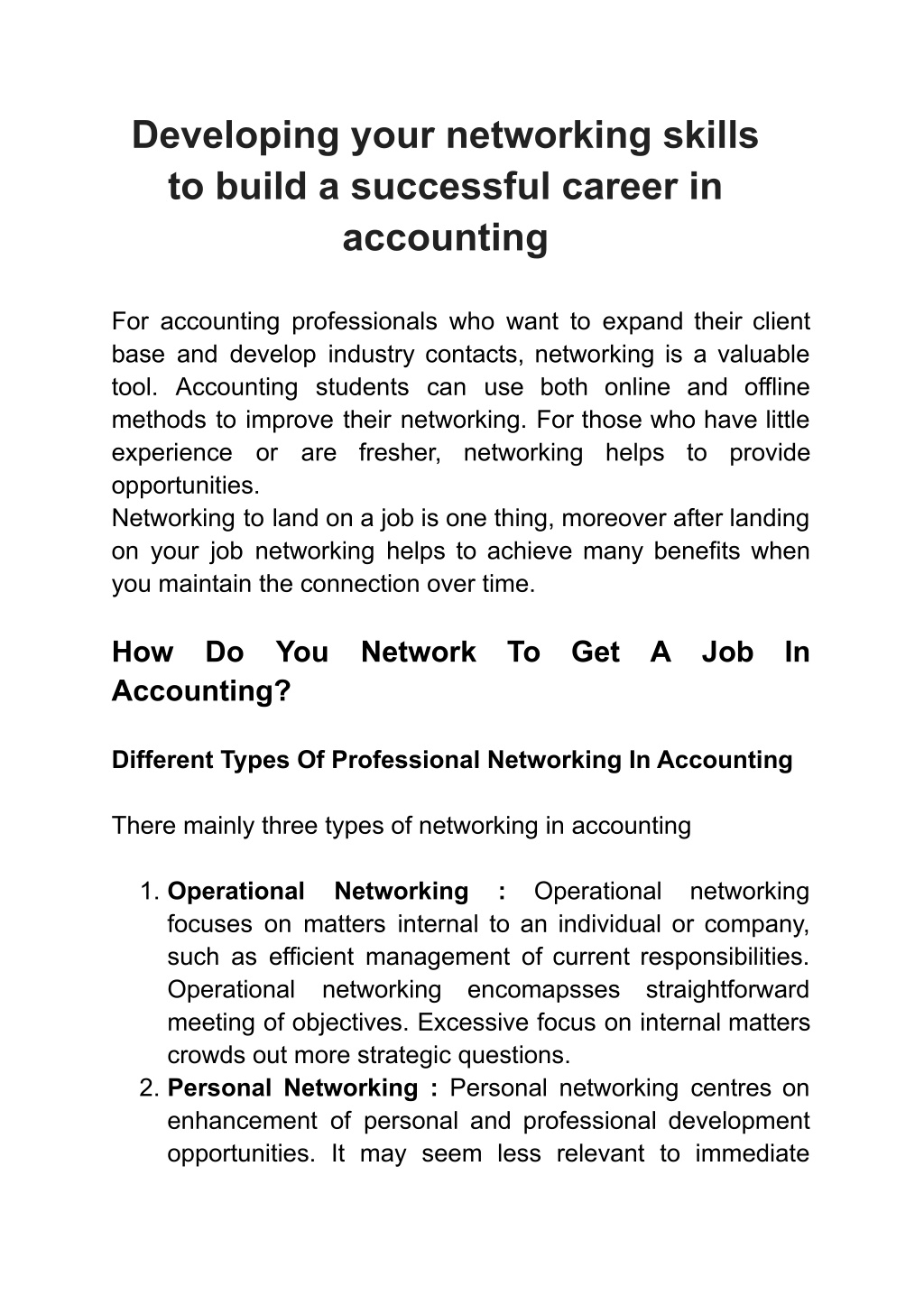 PPT - Developing your networking skills to build a successful career in ...